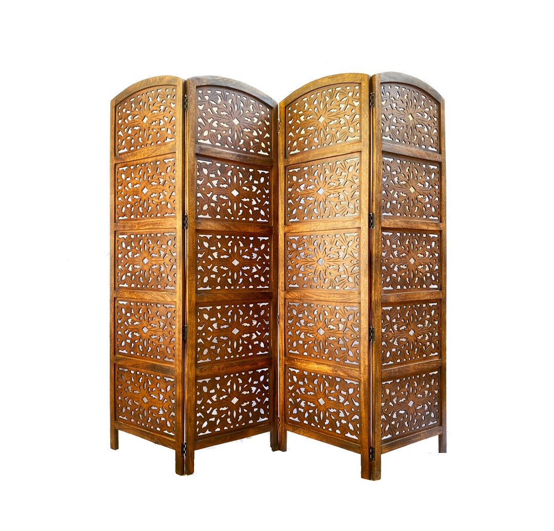 Mid Century Wooden Folding Room Divider: Handmade Partition Screen - Etsy