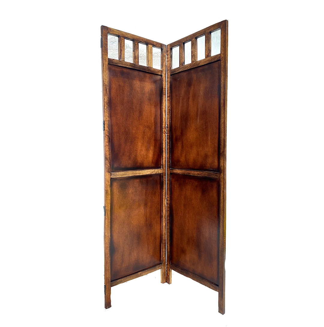 Mid Century Modern Wood Folding Room Divider: Handmade Block Design ...