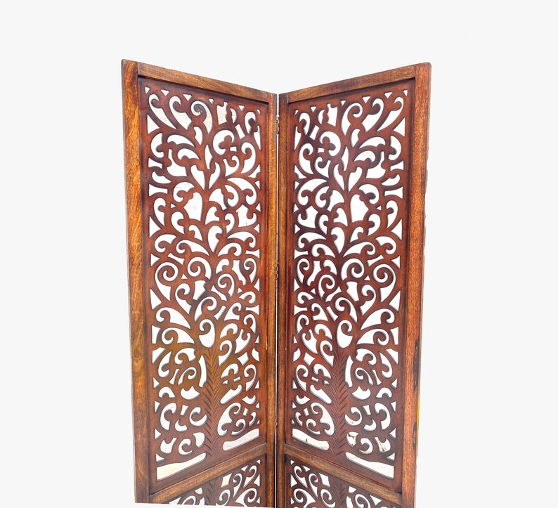 Mid Century Tree Style Wooden Folding Divider, Partition, Handmade Self ...