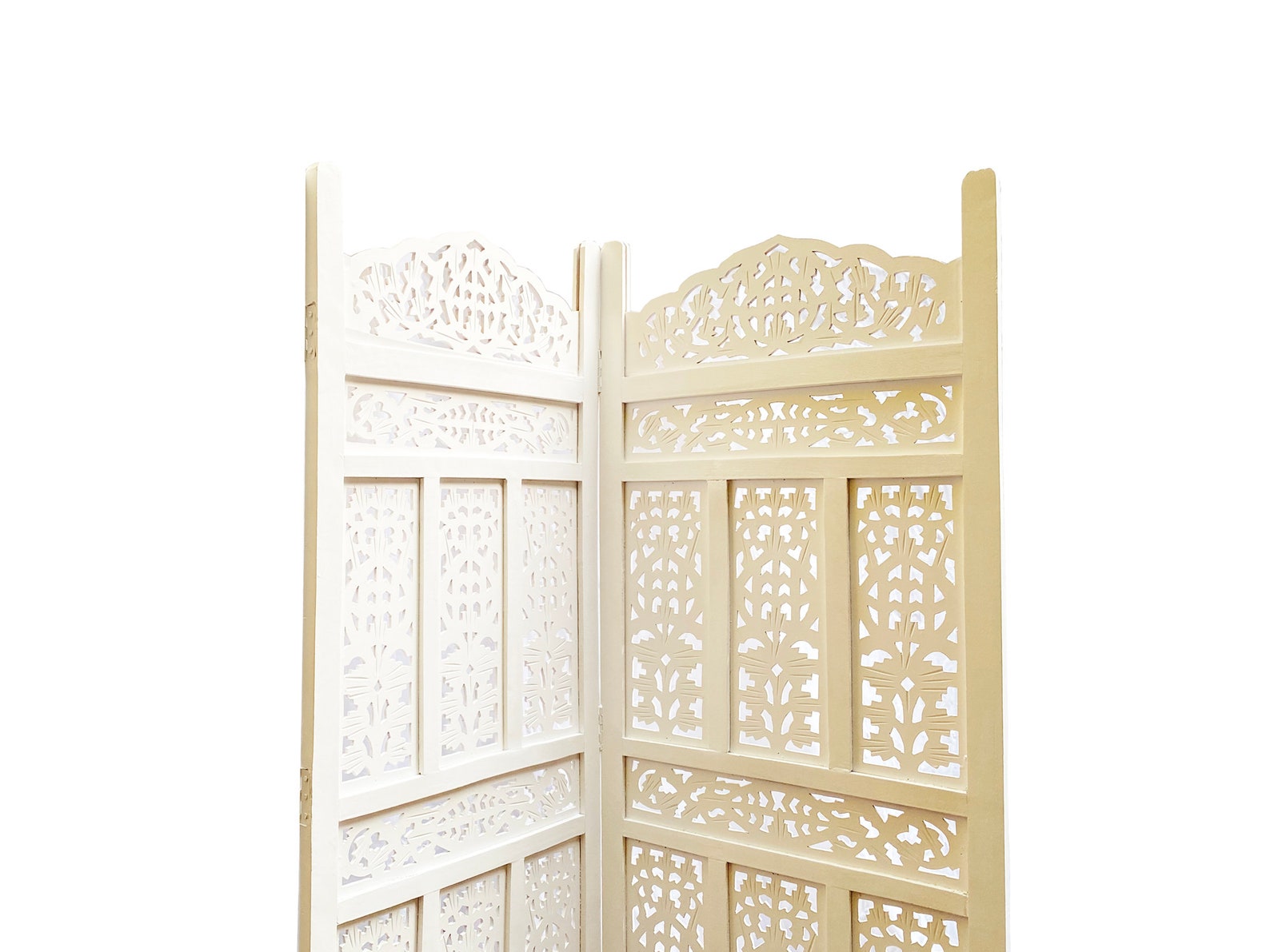 Mid Century White Wooden Folding Divider, Partition, Handmade Self ...