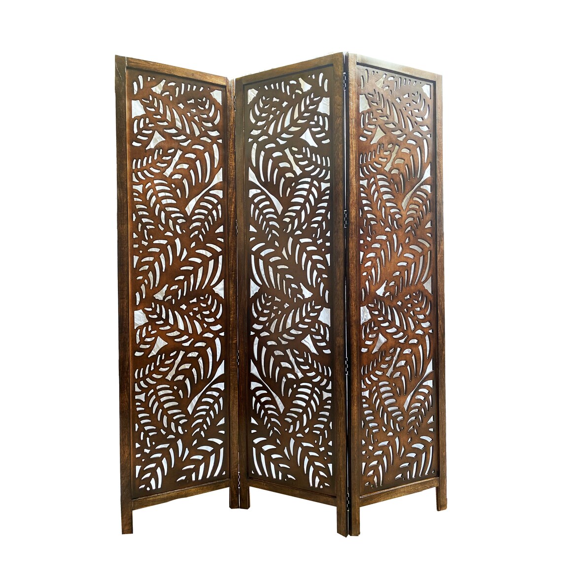 Leaves Design Wooden Folding Divider, Partition, Handmade Self Standing ...