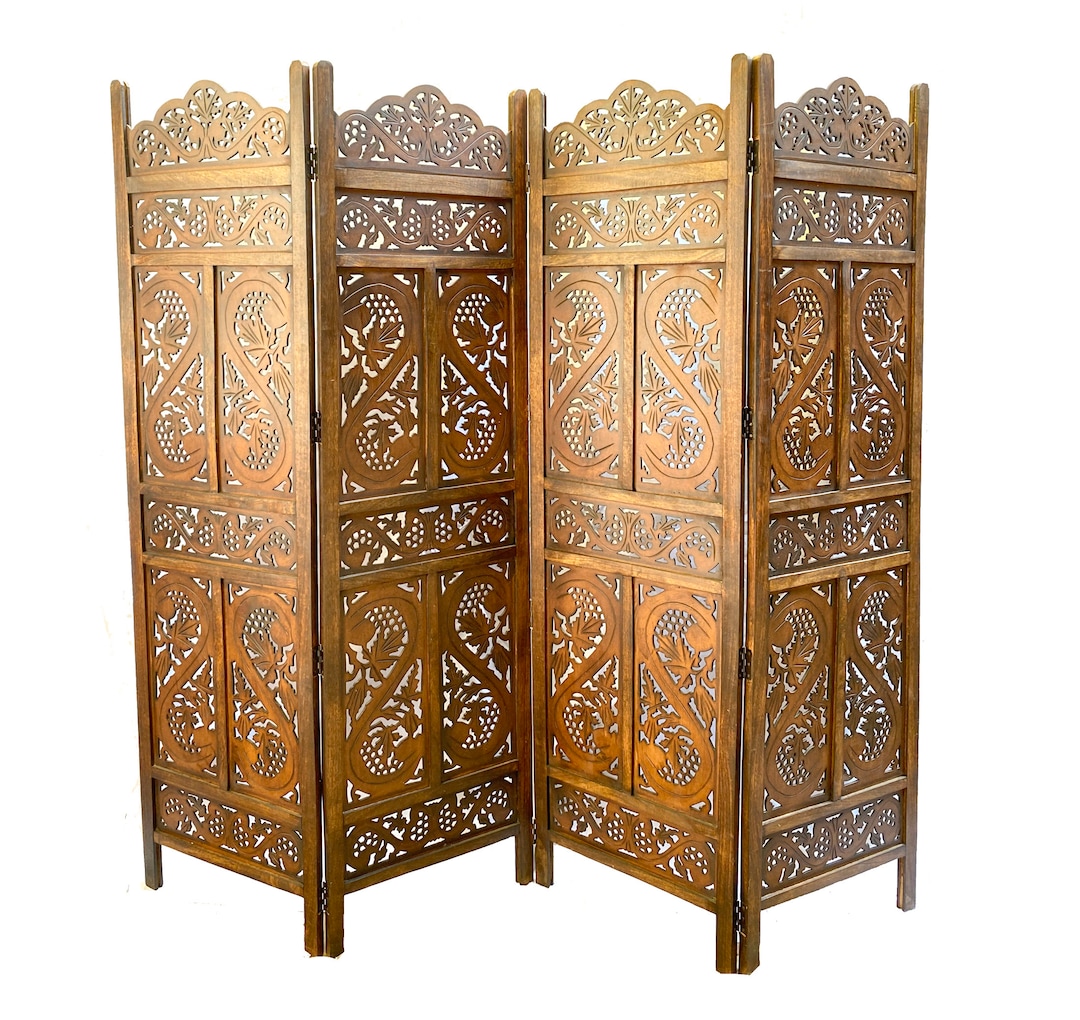 Mid Century Design Wooden Folding Divider, Partition, Handmade Self ...