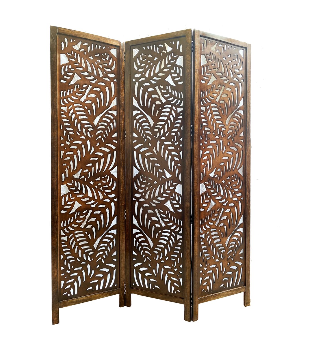 Leaves Design Wooden Folding Divider, Partition, Handmade Self Standing ...