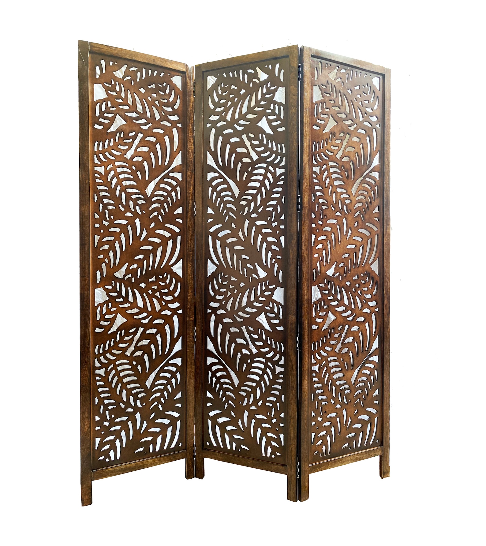 Leaves Design Wooden Folding Divider, Partition, Handmade Self Standing ...