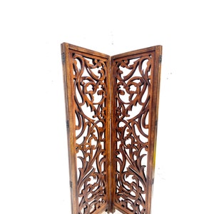 Mid Century Floral Design Wooden Folding Divider, Partition, Handmade ...