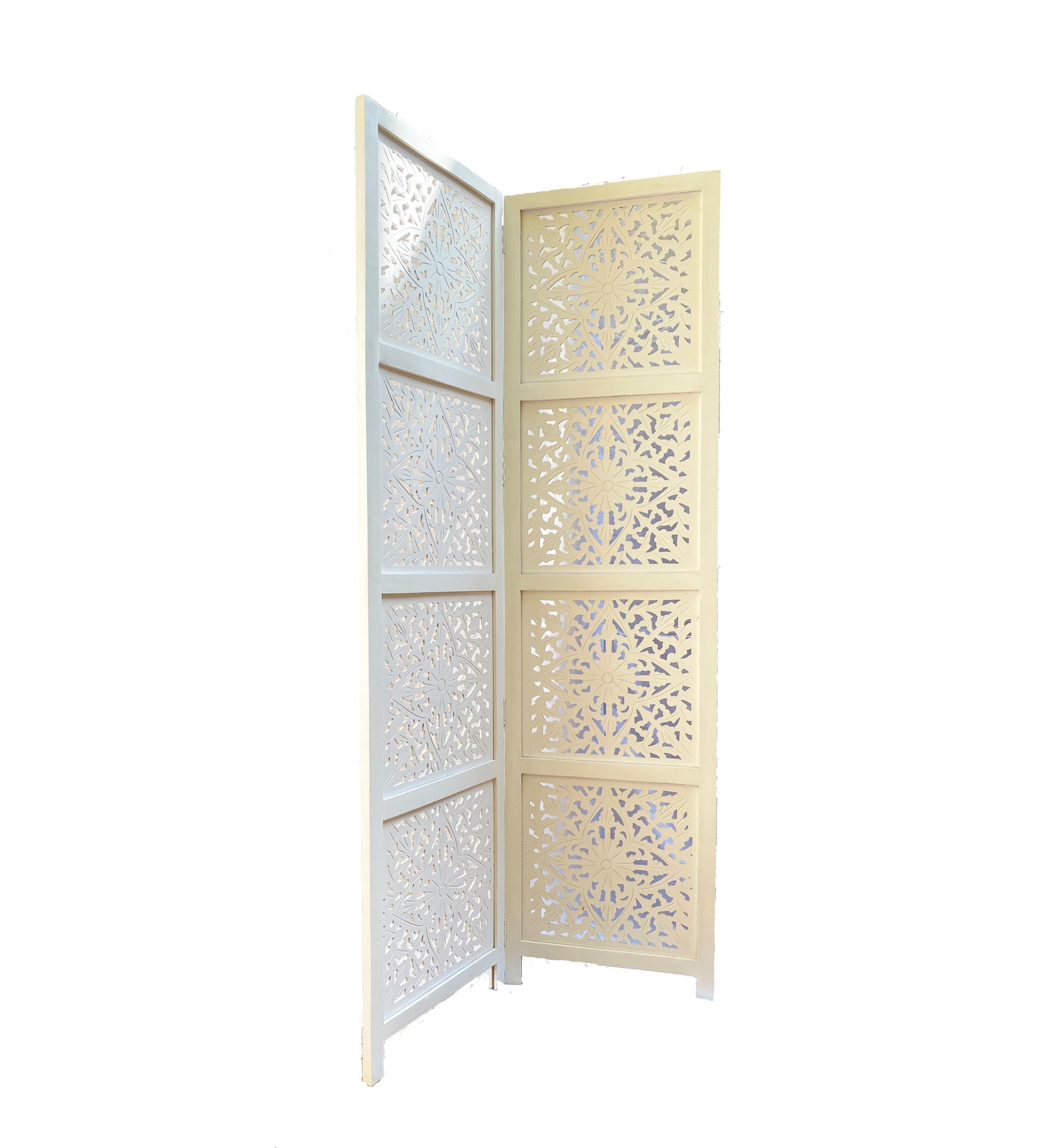 Flower Style Wooden Folding White Divider, Partition, Handmade Self ...