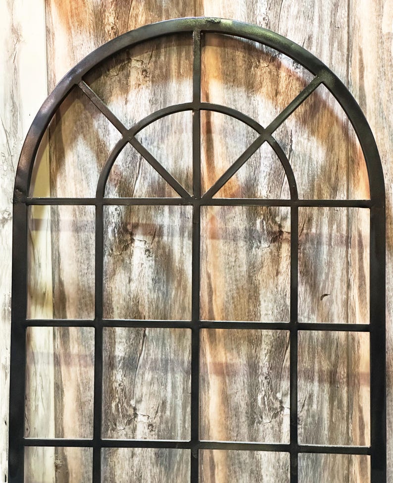 Handmade Moroccan Arched Window Frame: Black Metal Decorative Hanging ...