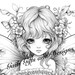 Fairy With Flowers Coloring Page for Adults Downloadable File Book Four ...