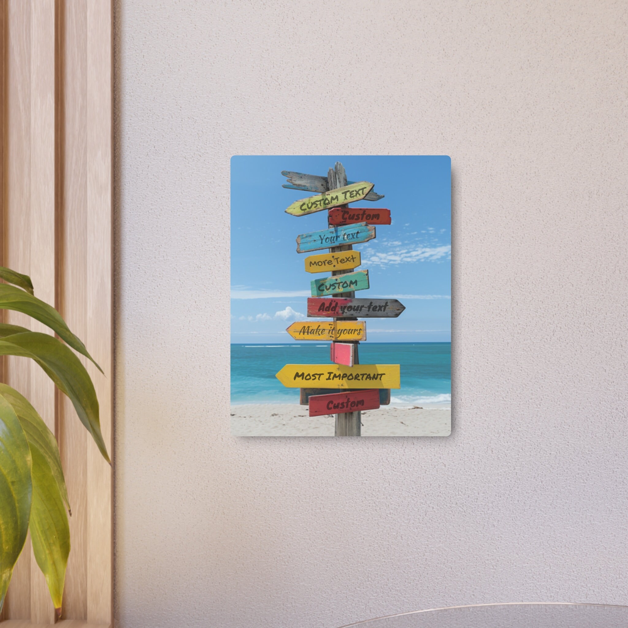 Custom Beach Signpost Metal Art Sign. Signpost to the Ocean. Add Your ...