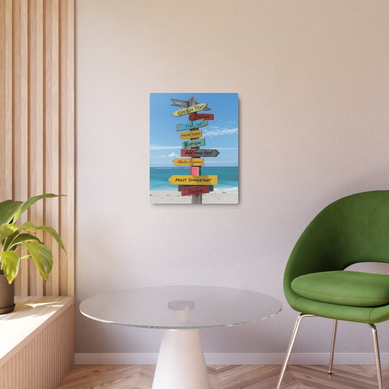 Custom Beach Signpost Metal Art Sign. Signpost to the Ocean. Add Your ...