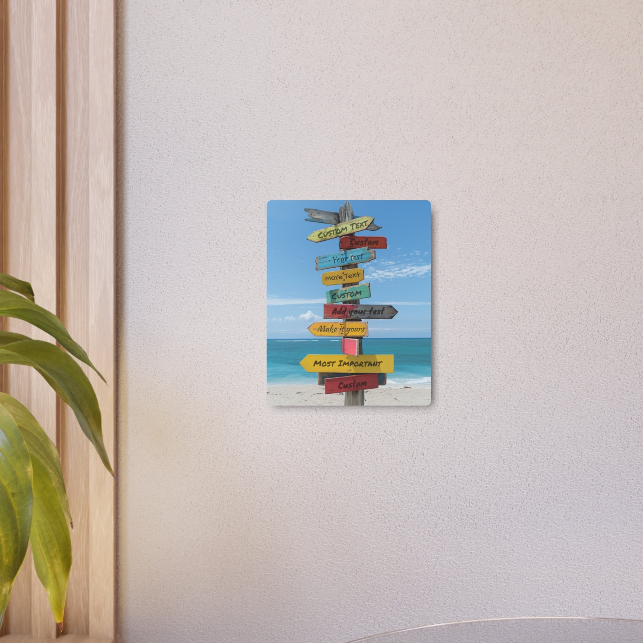 Custom Beach Signpost Metal Art Sign. Signpost to the Ocean. Add Your ...