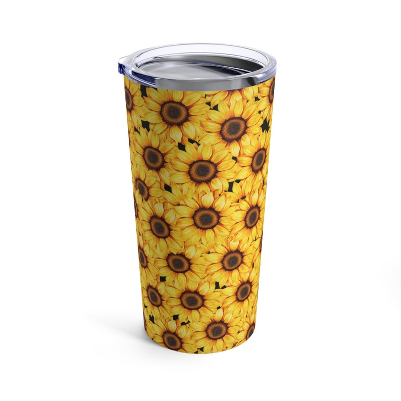 All About Sunflowers Tumbler 20oz, Sunflower Cup, Botanical, Sunflower ...