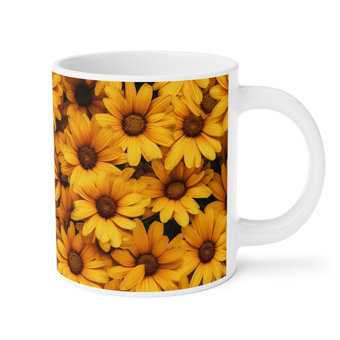 Yellow Daisy Ceramic Mugs 15/20 Oz - Etsy