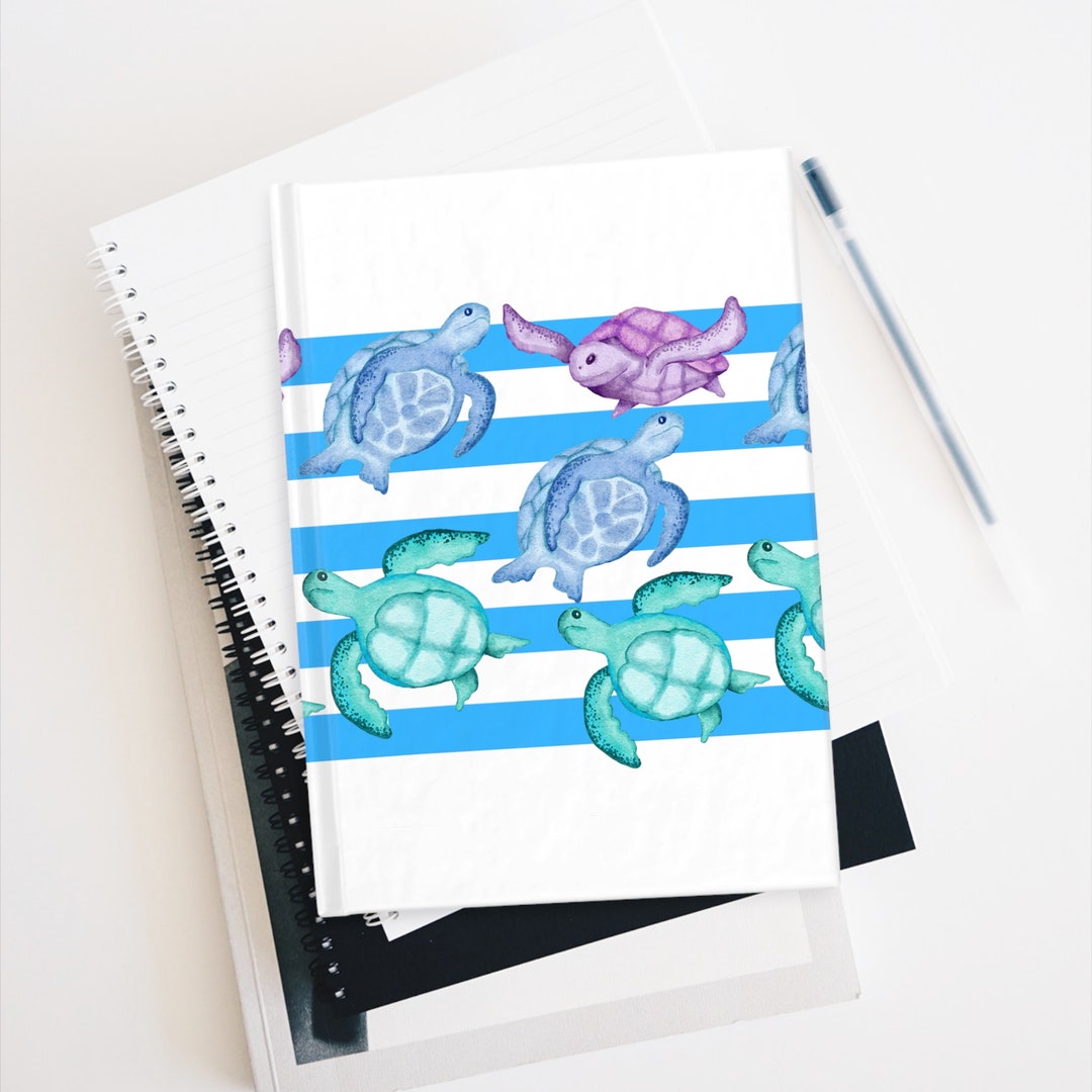 Sea Turtles Blue, Green, Purple Blank Journal, Marine Life, Sea Turtle ...