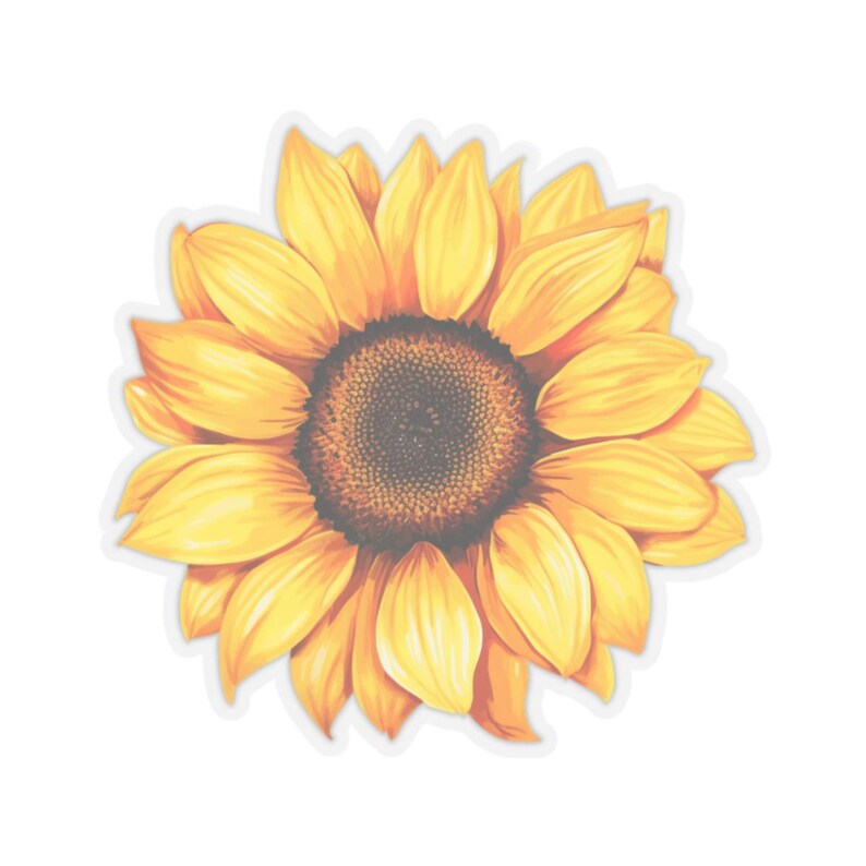 One Sunflower Sticker With Transparent or White Edges. Add This Amazing ...