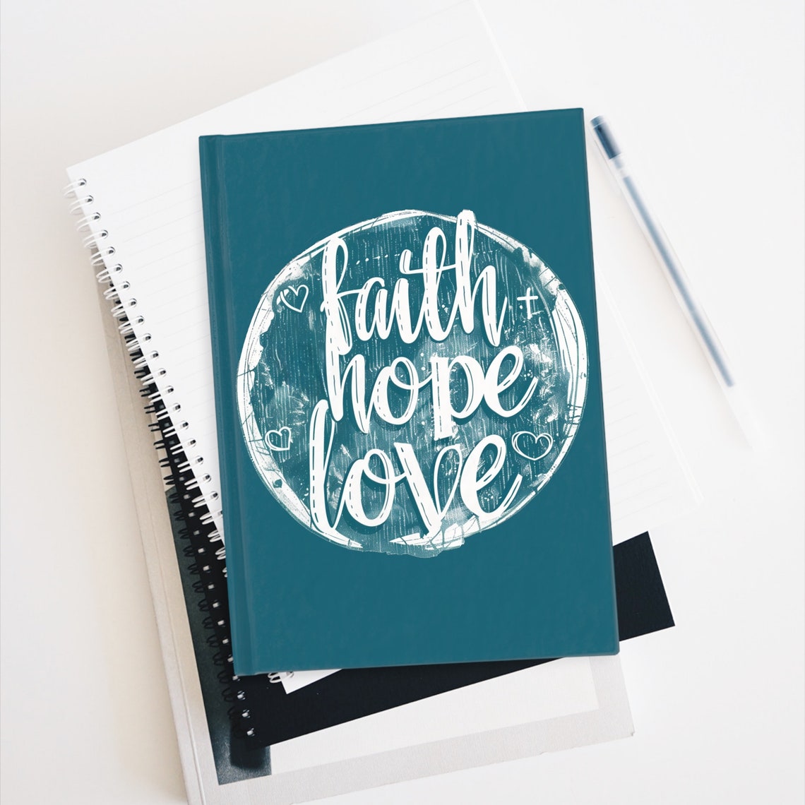 Retro Faith Hope Love Blank Journal, the Faith Hope Love Journal is the ...