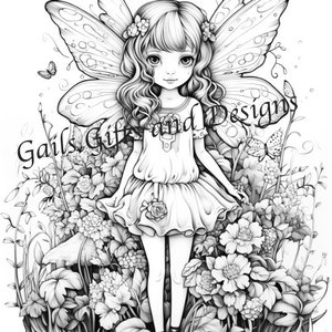 Fairies Book of 5 Coloring Pages for Adults Downloadable File Book Five ...
