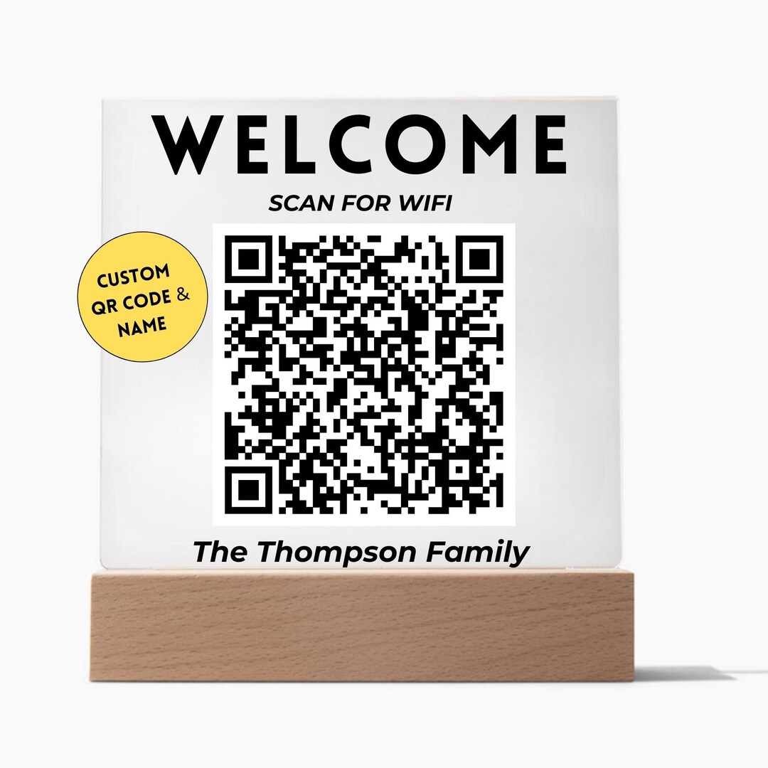 Custom Acrylic Stand Welcome Wifi QR Code Personalized New Home Gift QR ...