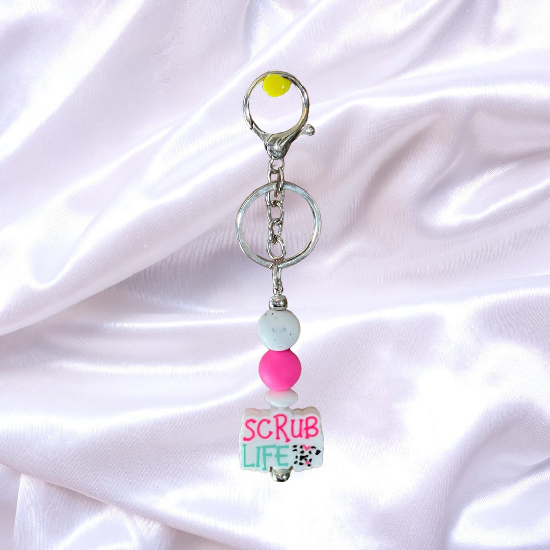 Scrub Life Beaded Keychains With Silicone Beads - Etsy