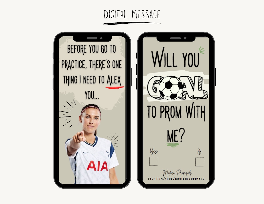 Soccer Alex Morgan Digital Promposal | Prom Proposal | Text Message - Etsy