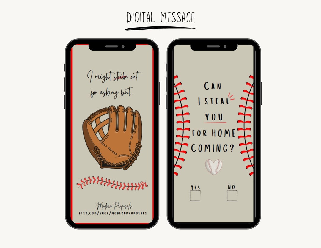 Baseball Digital Homecoming Proposal | Text Message - Etsy