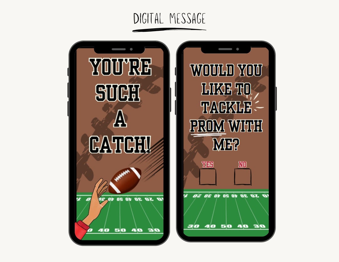 Football "catch" Digital Promposal | Prom Proposal | Text - Etsy
