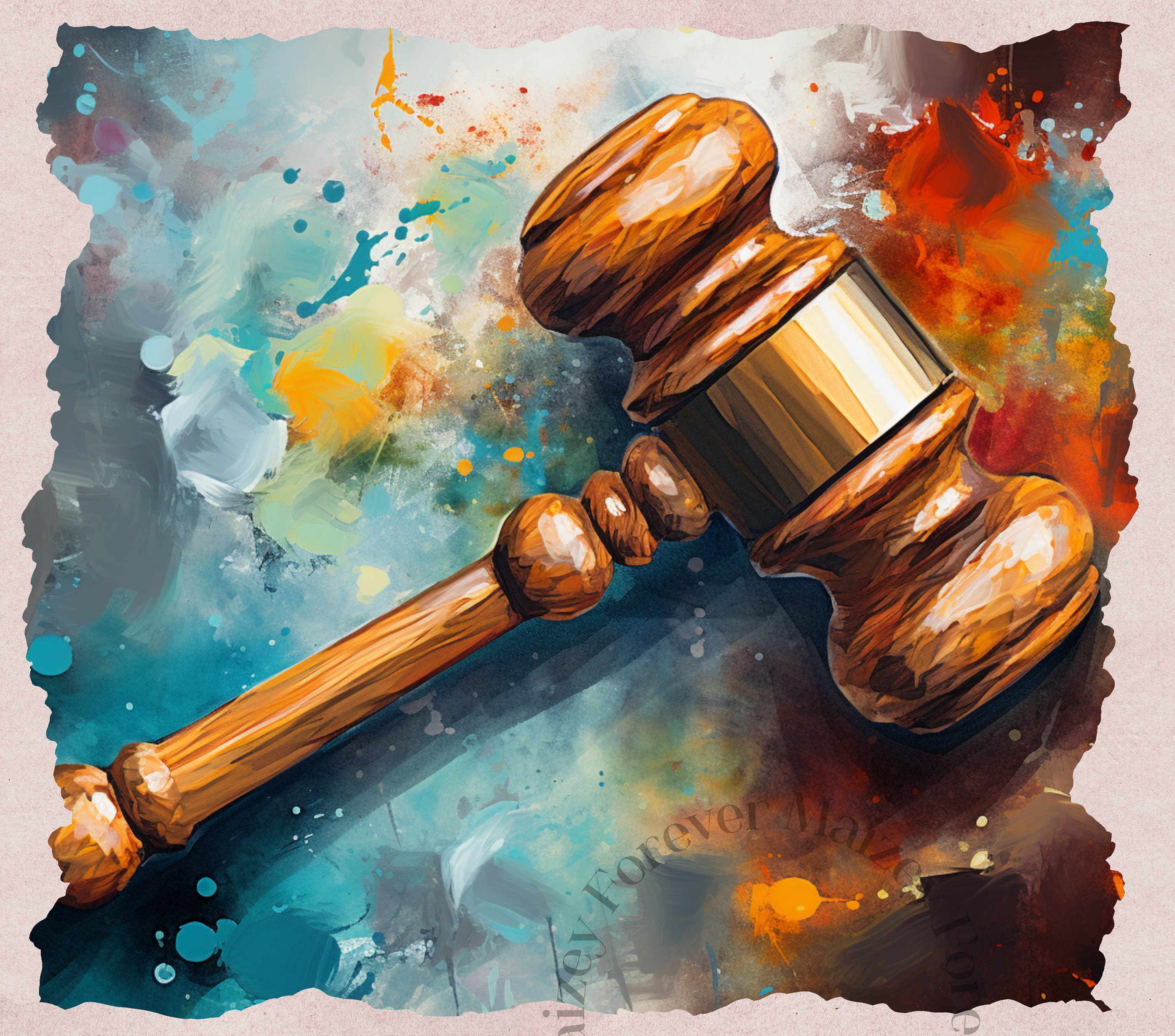 Legal Gavel Bold Painting Skinny Straight 20 Oz. Tumbler Wrap Gift for ...