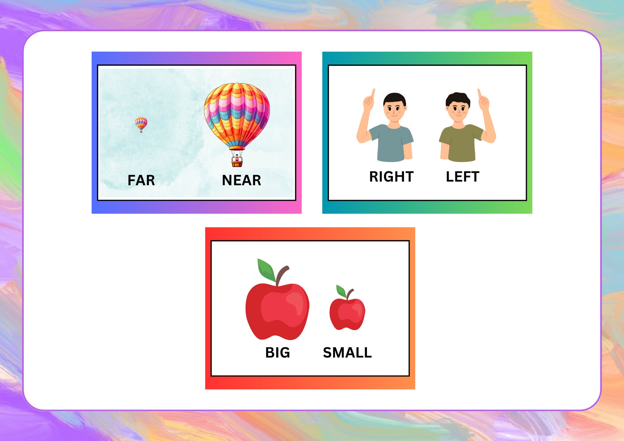 15 Opposites Printable Montessori Preschool Flashcards for - Etsy