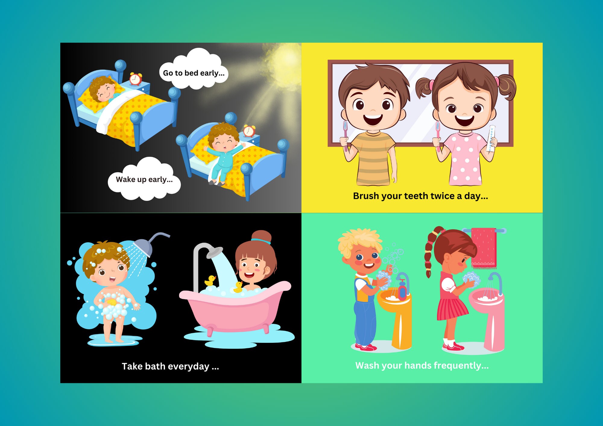 10 Healthy Habits Flashcards Printable Preschool Cards - Etsy