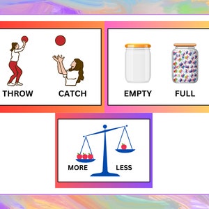 15 Opposites Printable Montessori Preschool Flashcards for - Etsy