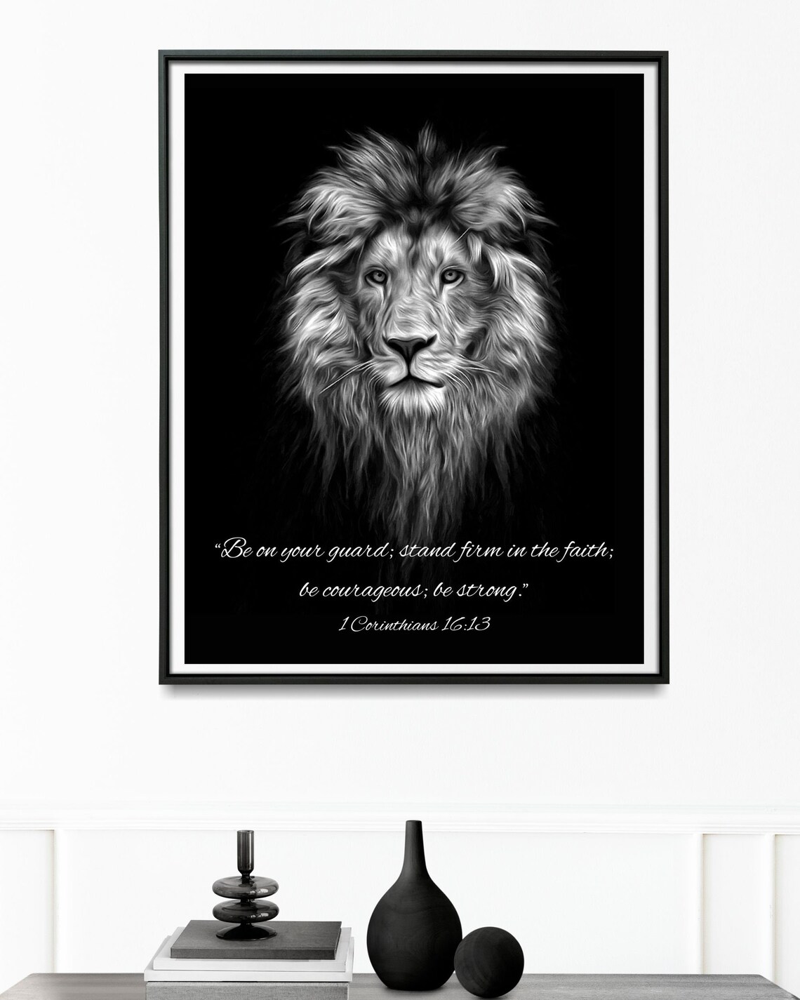 Bible Verse Printable Poster | Be Strong Christian Wall Art | Bible ...