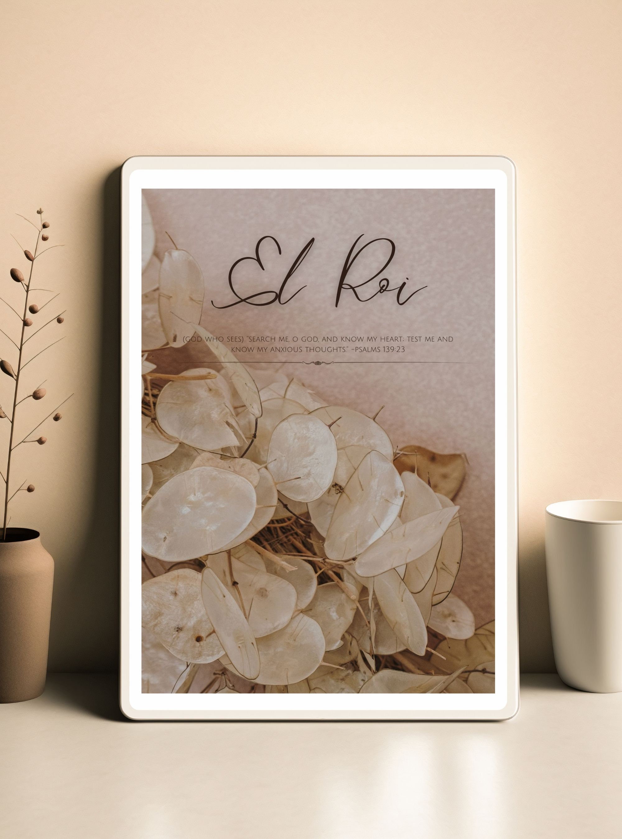 The Names of God Wall Decor Set | Modern Foliage Christian Art Set of 6 ...