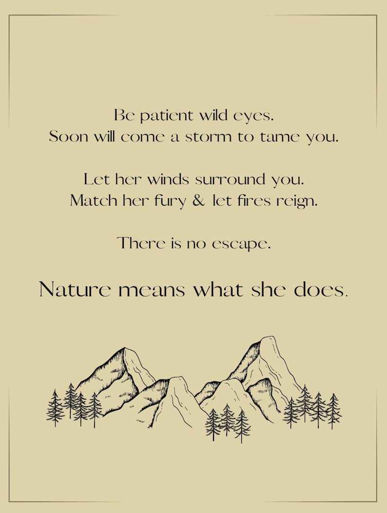 Inspirational Nature Poem | Mountain Wall Art Printable | Landscape ...