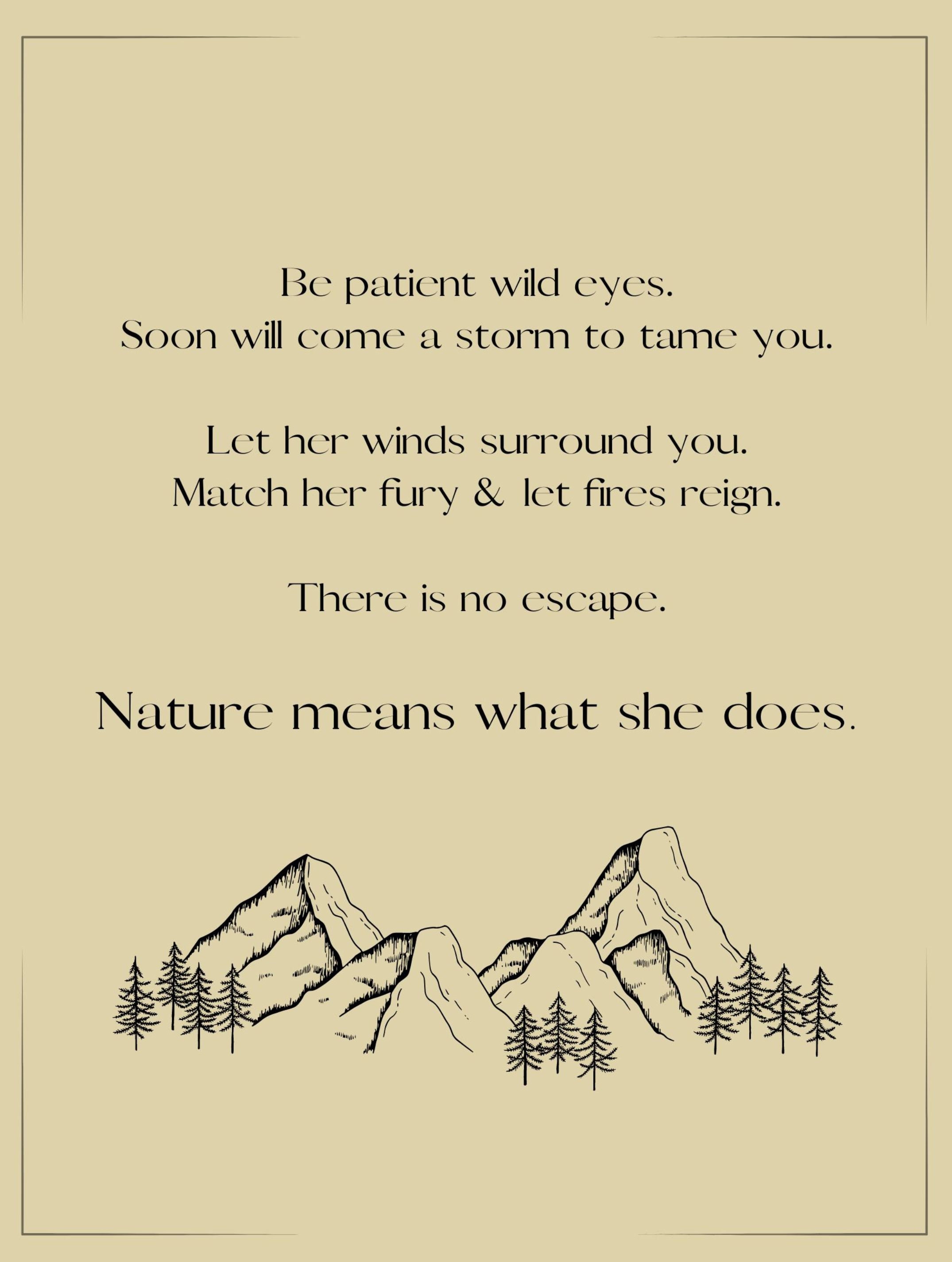 Inspirational Nature Poem | Mountain Wall Art Printable | Landscape ...