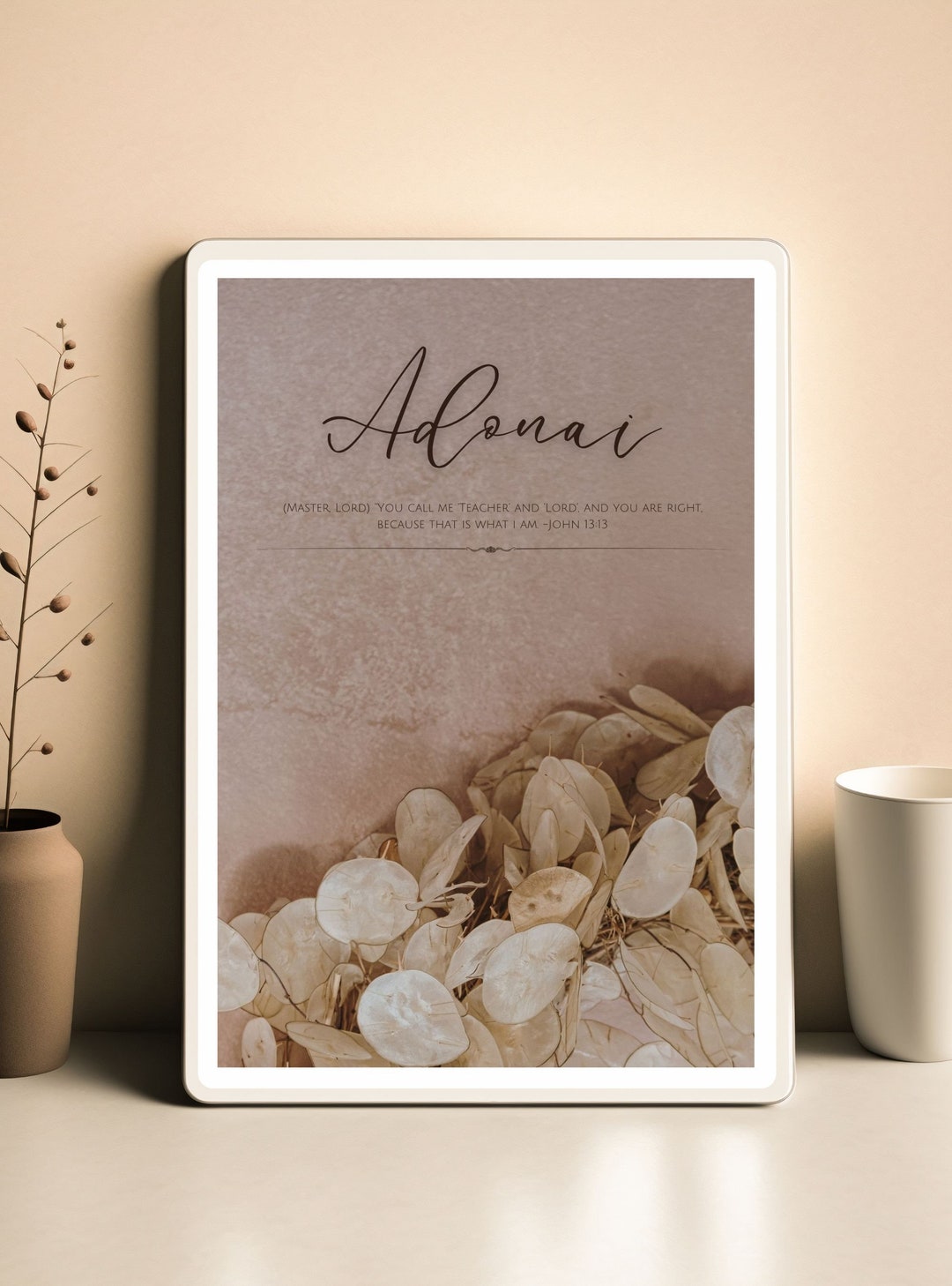 The Names of God Wall Decor Set | Modern Foliage Christian Art Set of 6 ...