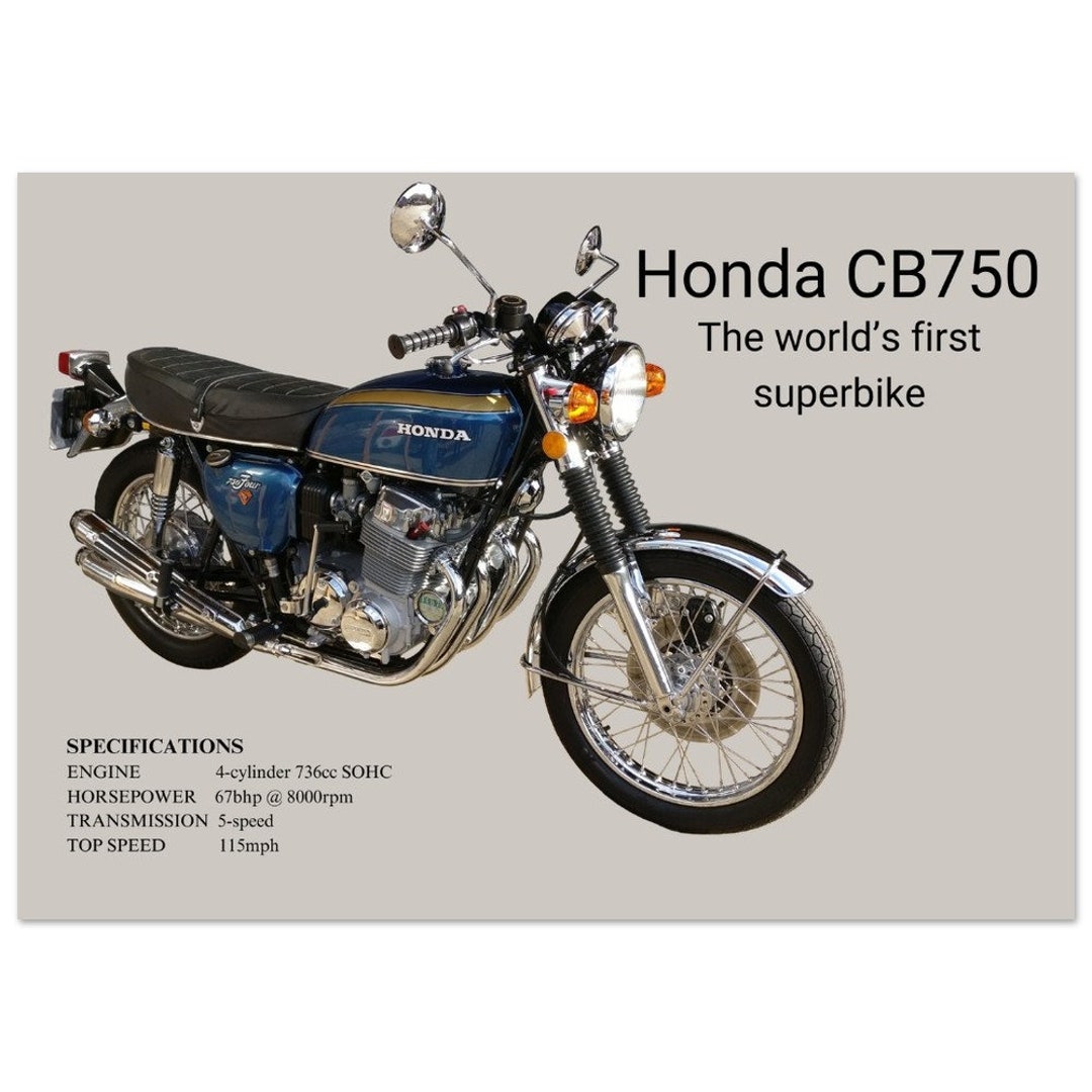 Honda CB750 A4 Poster the World's First Superbike Premium Matte Paper ...