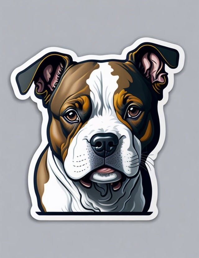 Staffy Dog Sticker Sid the Staffy Dog Sticker Staffordshire Bull ...