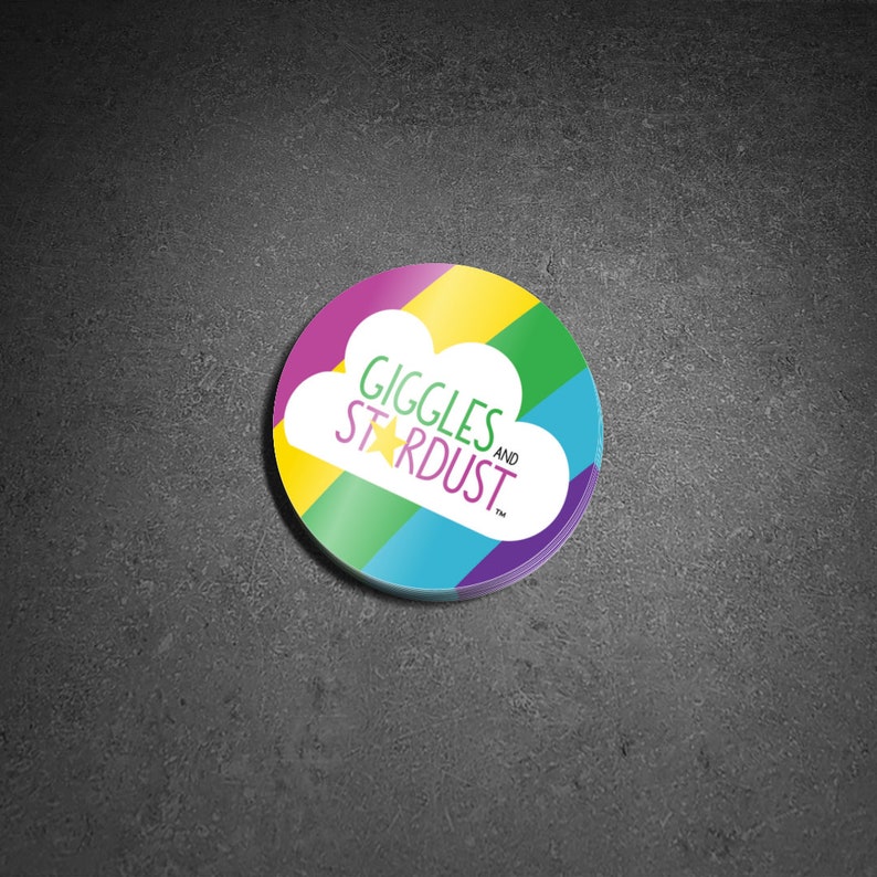 Giggles and Stardust | Rainbow Sticker - Etsy
