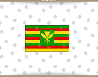 Kanaka Maoli Flag Emblem Sticker, Permanent Adhesive Vinyl Decal, Car ...