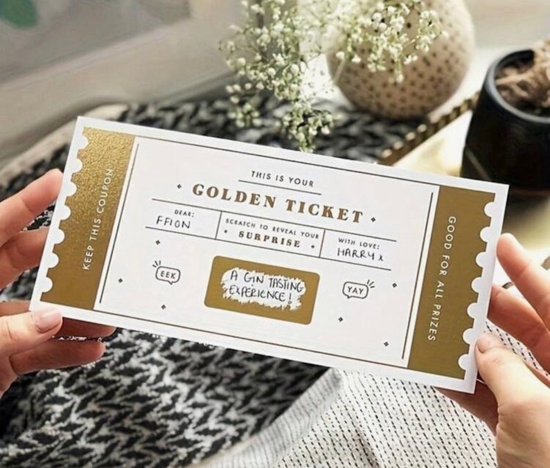 Customizable Surprise Scratch Cards, Personalised Reveal Card, Secret ...