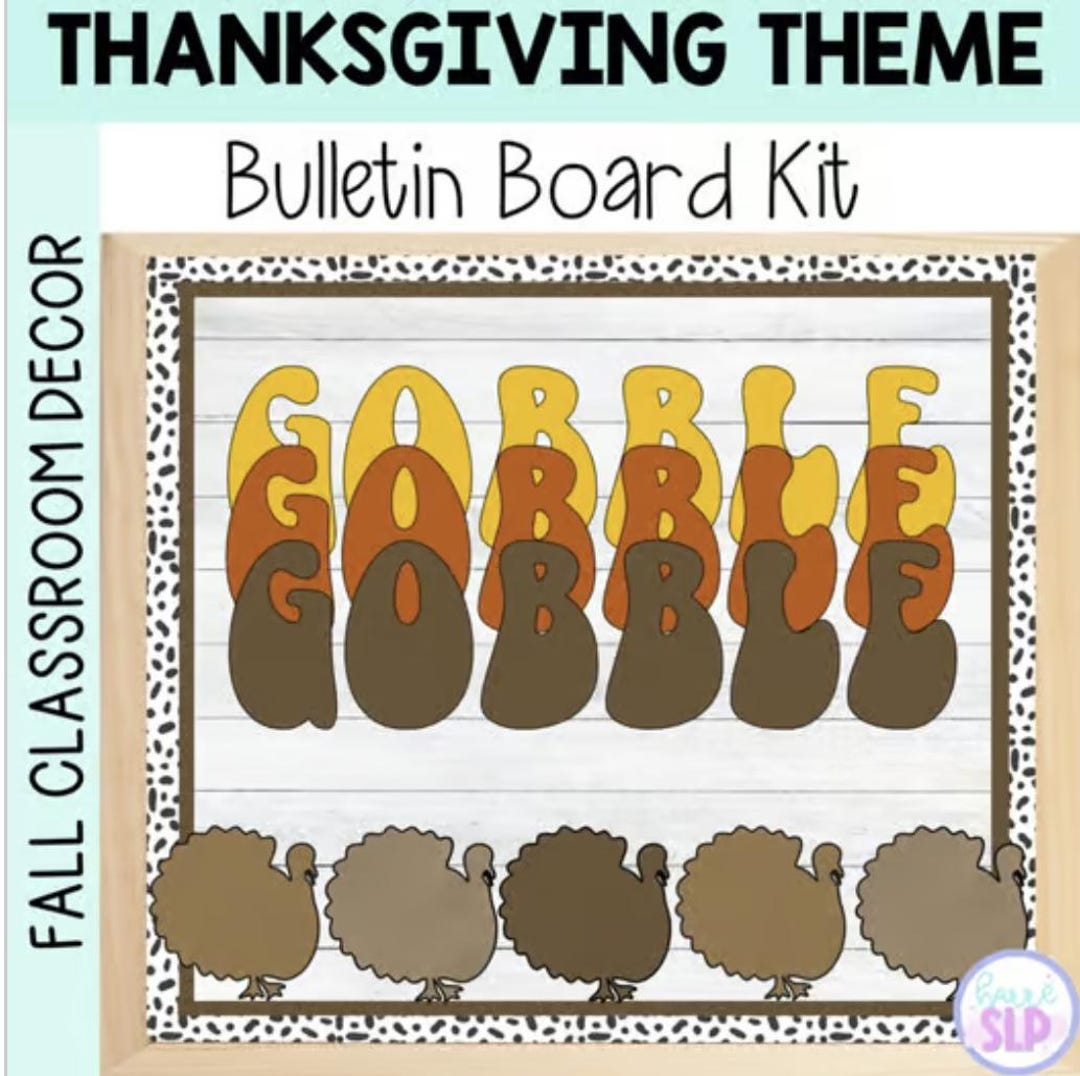 Digital Bulletin Board, Instant PDF Download, Classroom Decor, Gobble ...