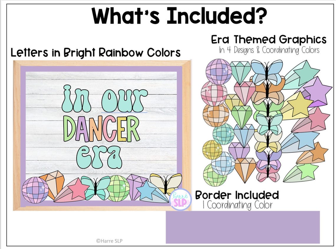 In Our Dancer Era Bulletin Board Kit: Pastel Rainbow Decor (digital ...