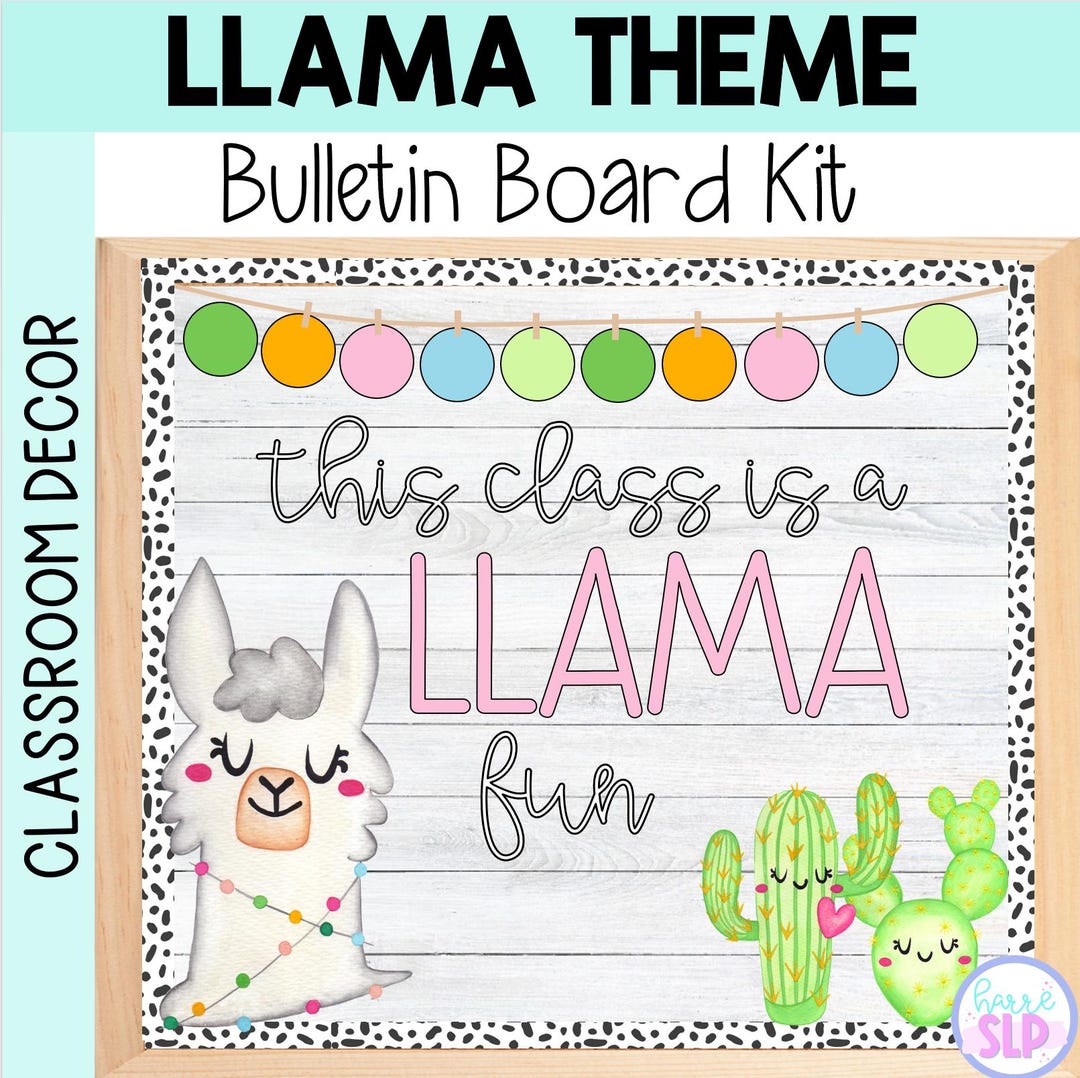 Llama Classroom Bulletin Board Kit: Fun Llama Theme (PDF Download) - Etsy