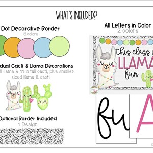 Digital Bulletin Board, Instant PDF Download, Llama Classroom Decor ...