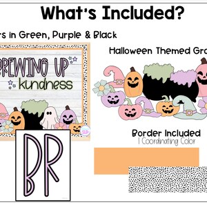 Halloween Bulletin Board Kit: Brewing up Kindness Classroom Decor (PDF ...
