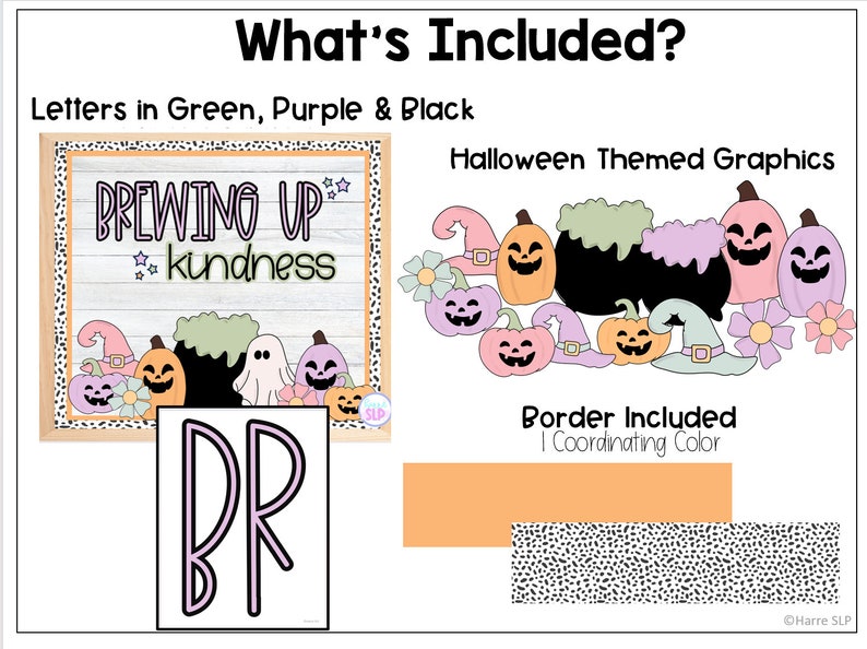 Halloween Bulletin Board Kit: Brewing up Kindness Classroom Decor (PDF ...