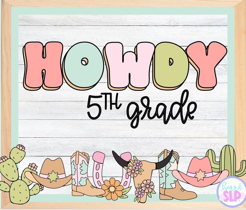 Howdy 5th Grade Bulletin Board Kit: Retro Country Classroom Decor (PDF ...
