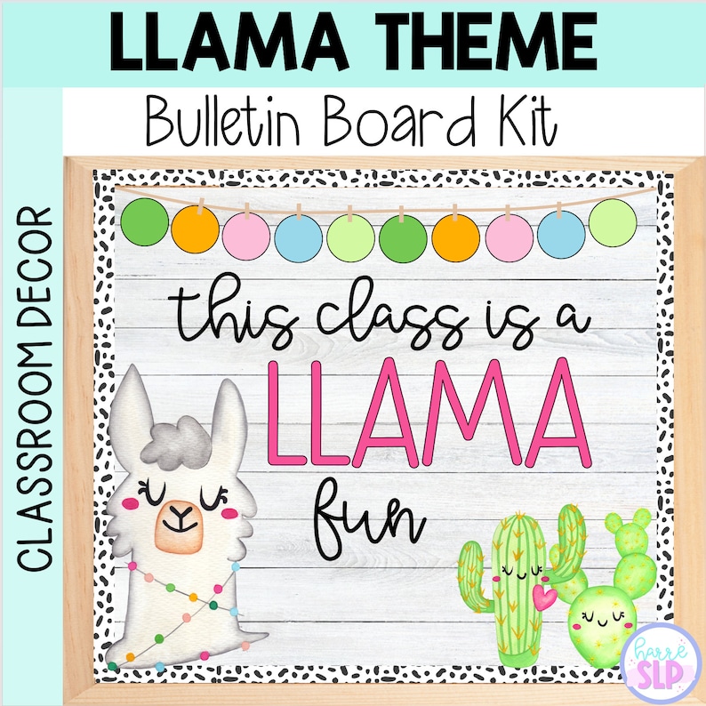 Digital Bulletin Board, Instant PDF Download, Llama Classroom Decor ...
