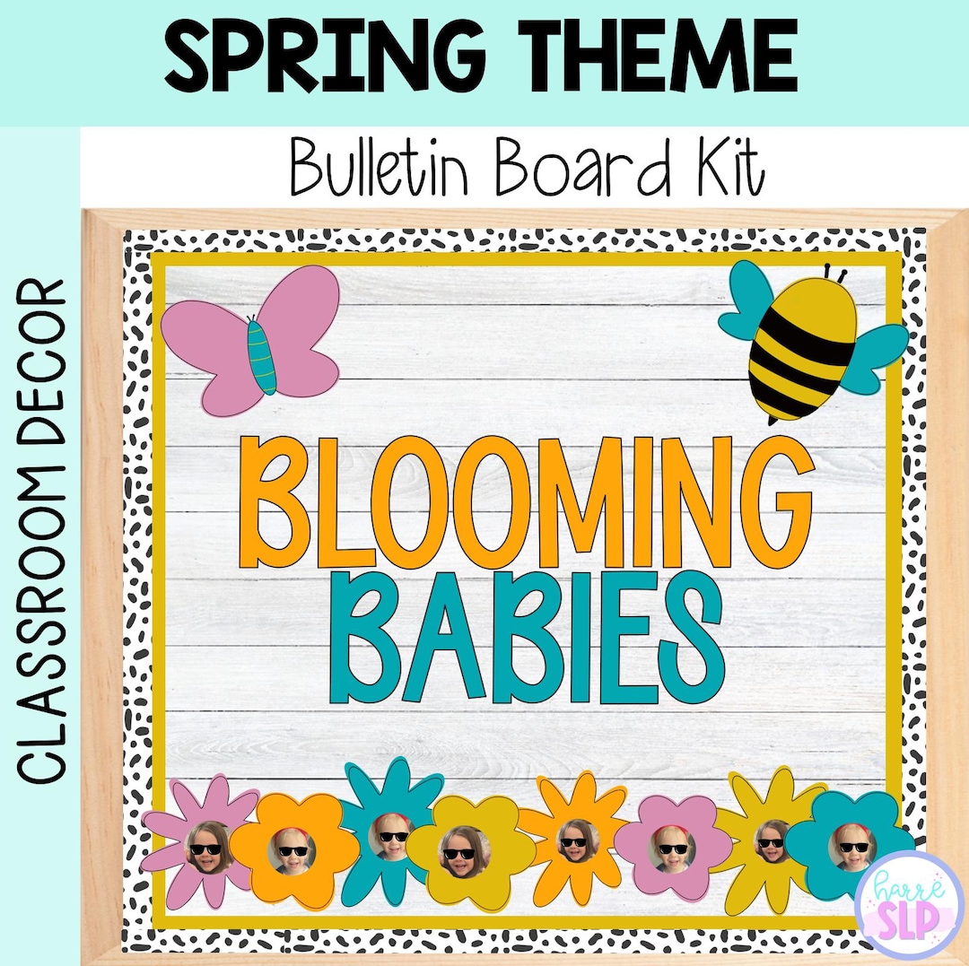 Digital Bulletin Board, Instant PDF Download, Classroom Decor, Blooming ...