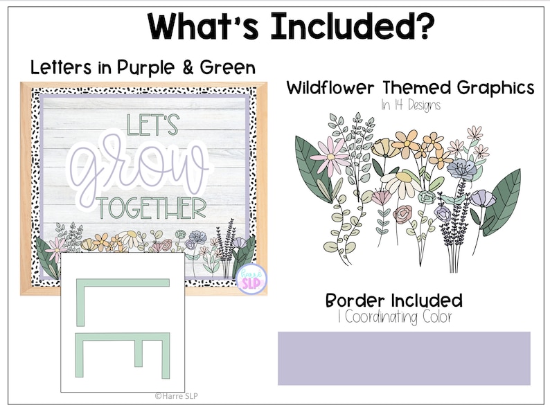 Wildflower Classroom Bulletin Board Kit: Let's Grow Together (PDF ...